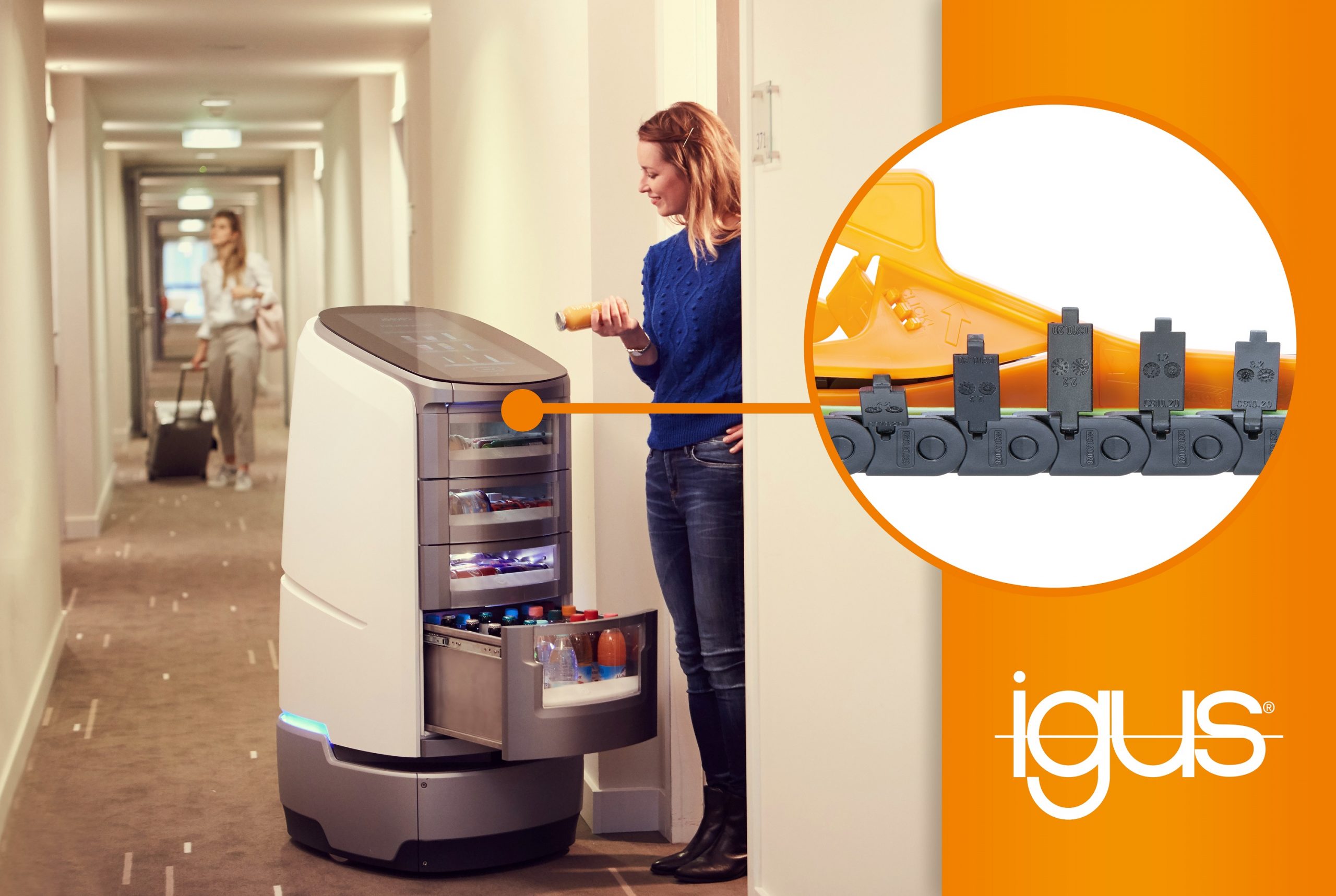 Plastic Cable Carriers used in Hotel Service Robots | igus Press