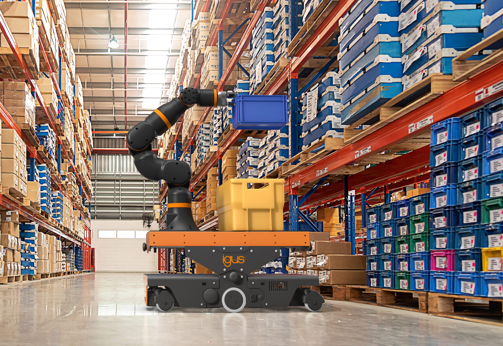 Low-cost AGV with plastic cobot to automate logistics | igus® Press